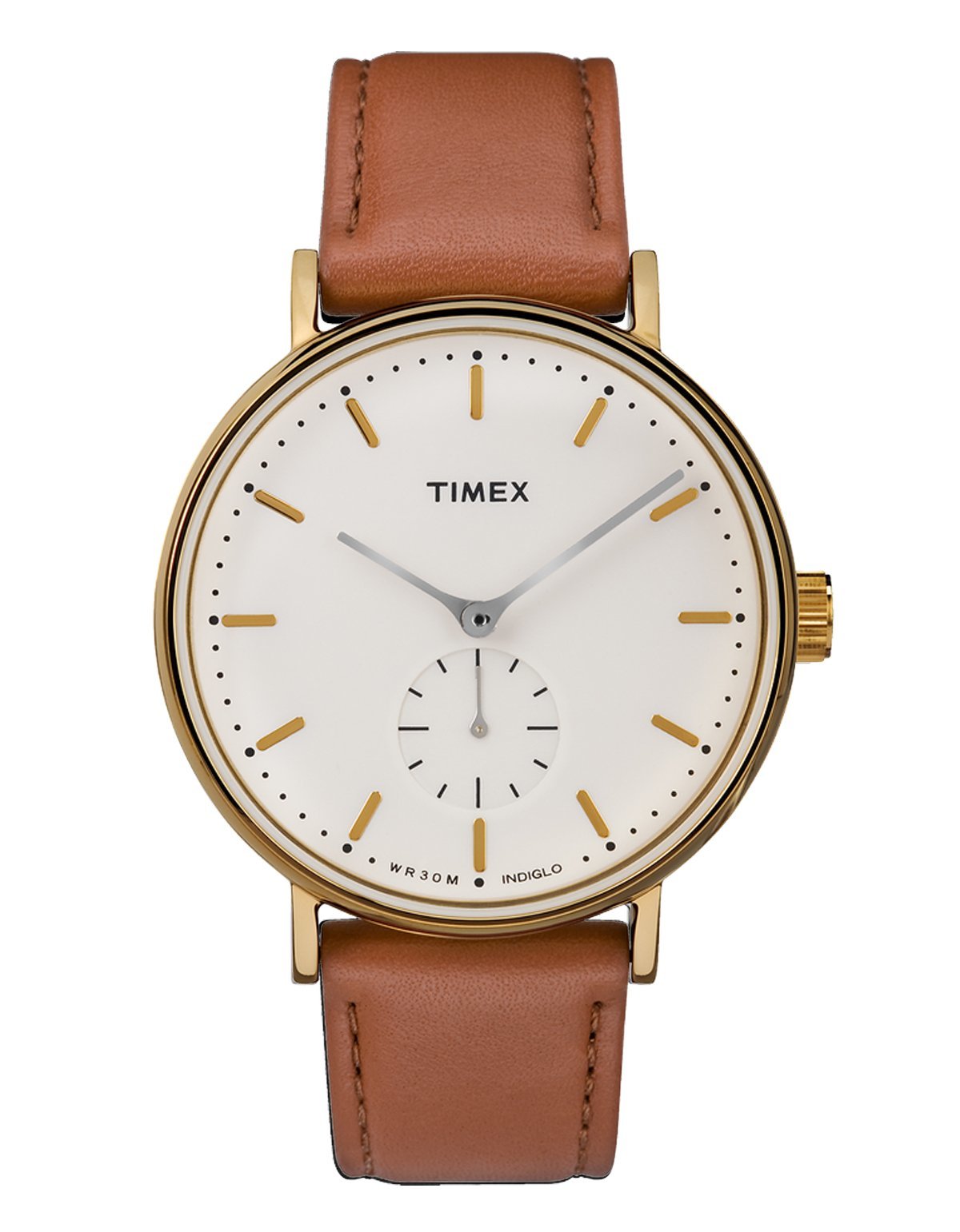 Timex Fairfield Sub-Second Watch - Gold-Tone Brown/Cream | Garmentory