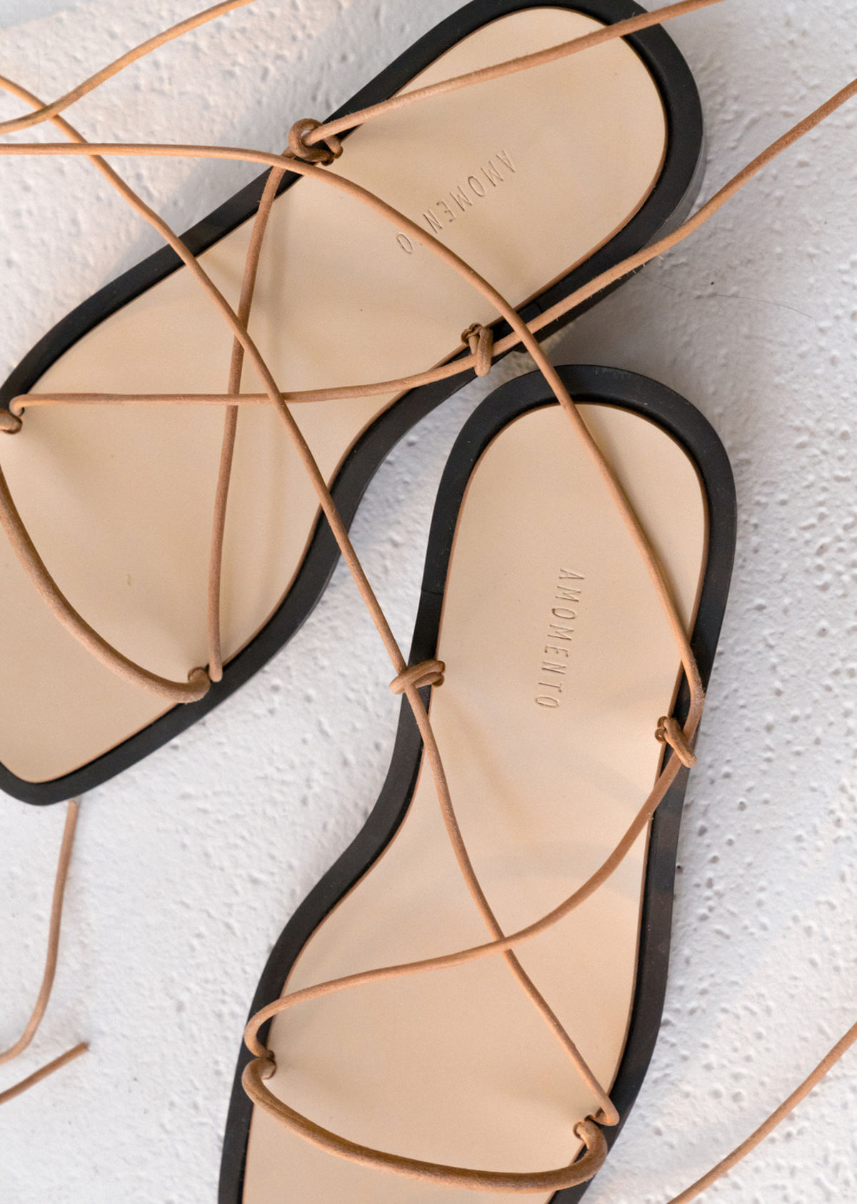 AMOMENTO LEATHER STRING SANDAL | Garmentory