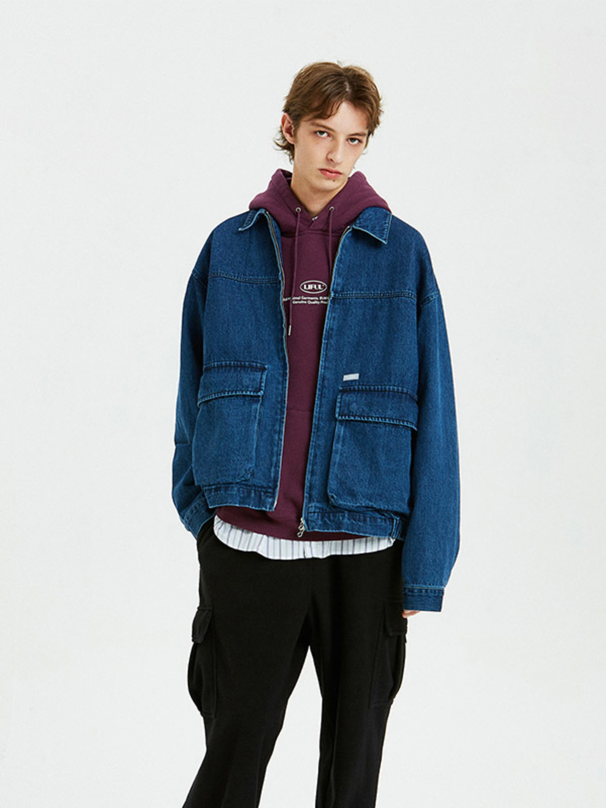 LIFUL MINIMAL GARMENTS. Big Pocket Jacket - Denim | Garmentory