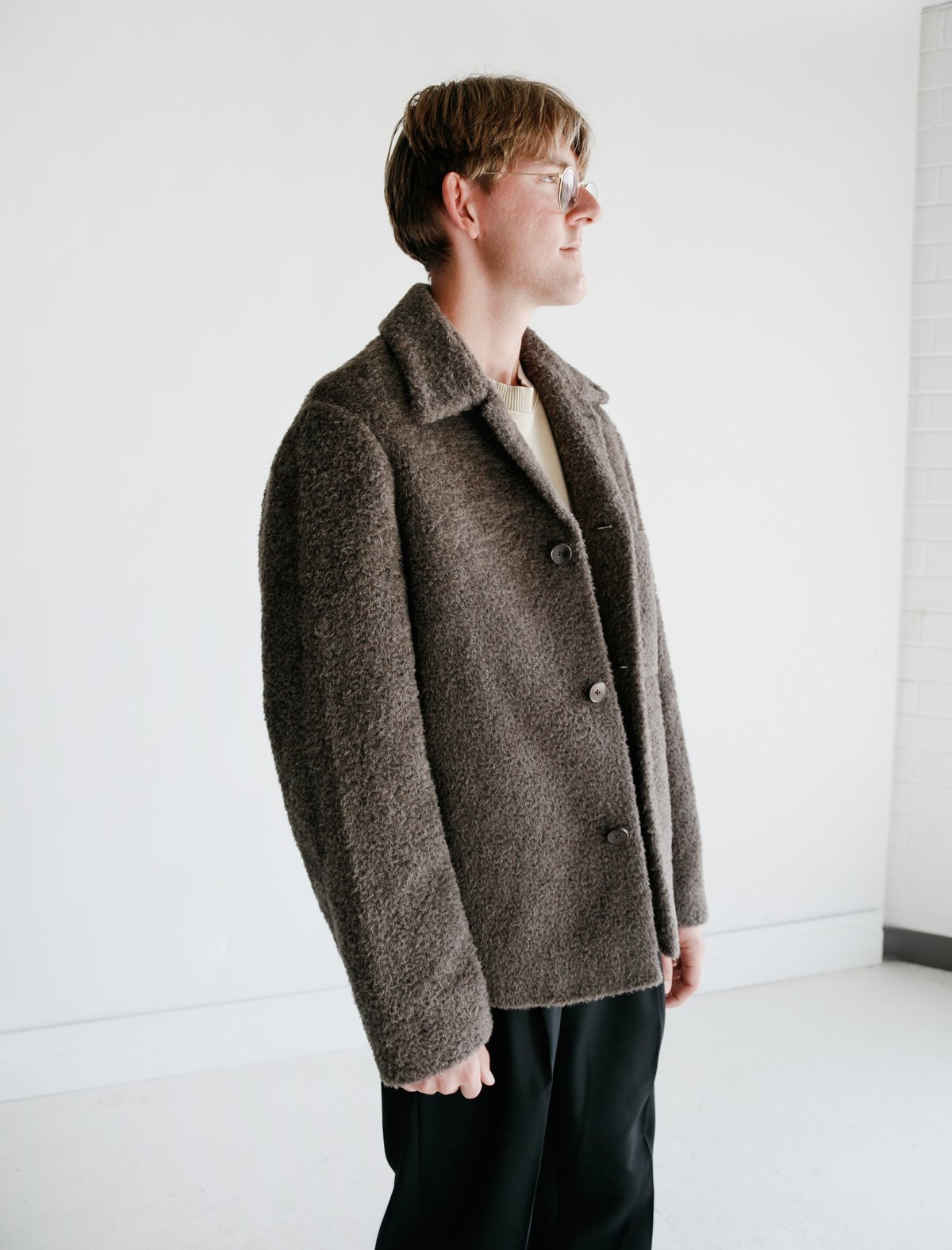 Lemaire Alpaca Soft Jacket - Grey Brown | Garmentory