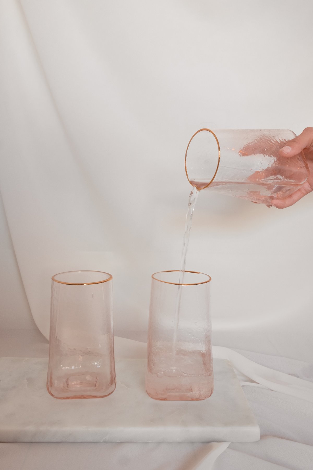 BETWEEN TEN Set of 6 Large Glassware - Rose Pink | Garmentory