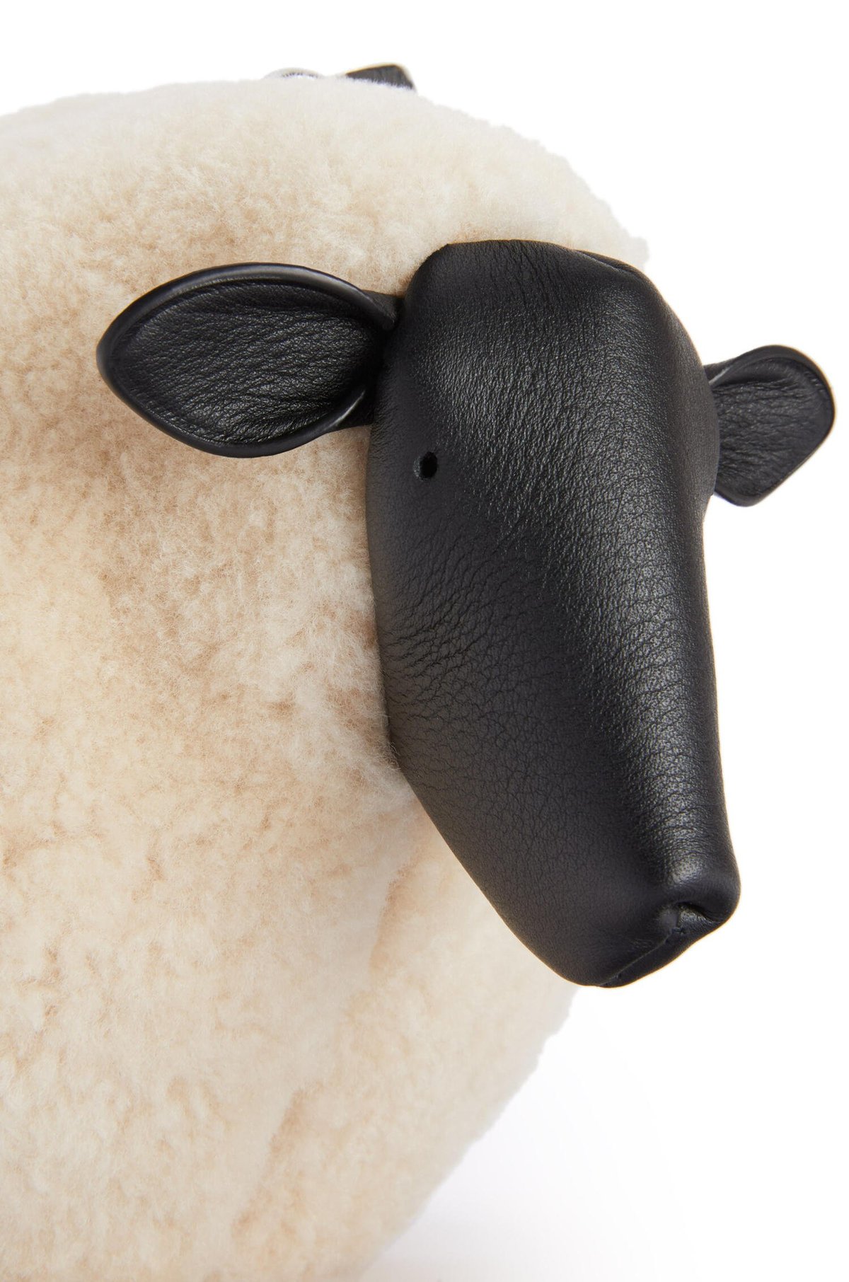 LOEWE Calfskin & Shearling Mini Sheep Bag - Black | Garmentory