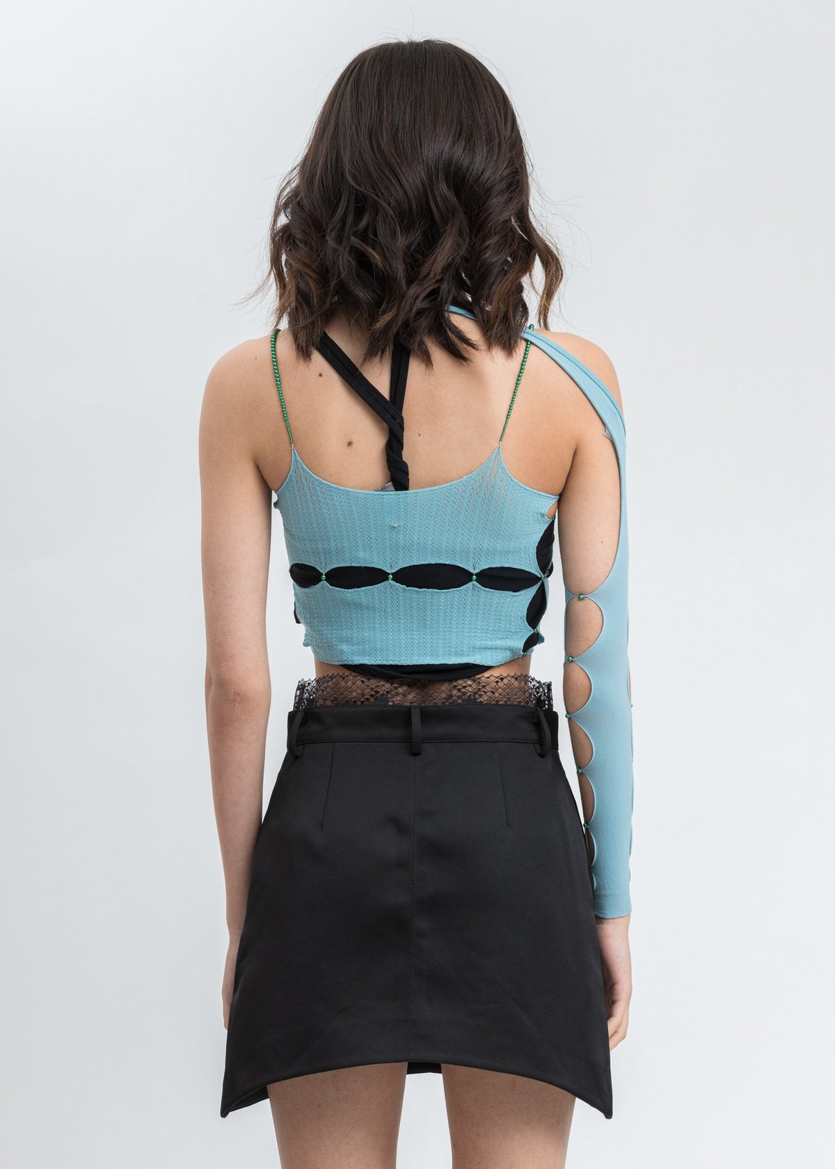 Rui Long Single Arm Sleeve Top - Aqua | Garmentory