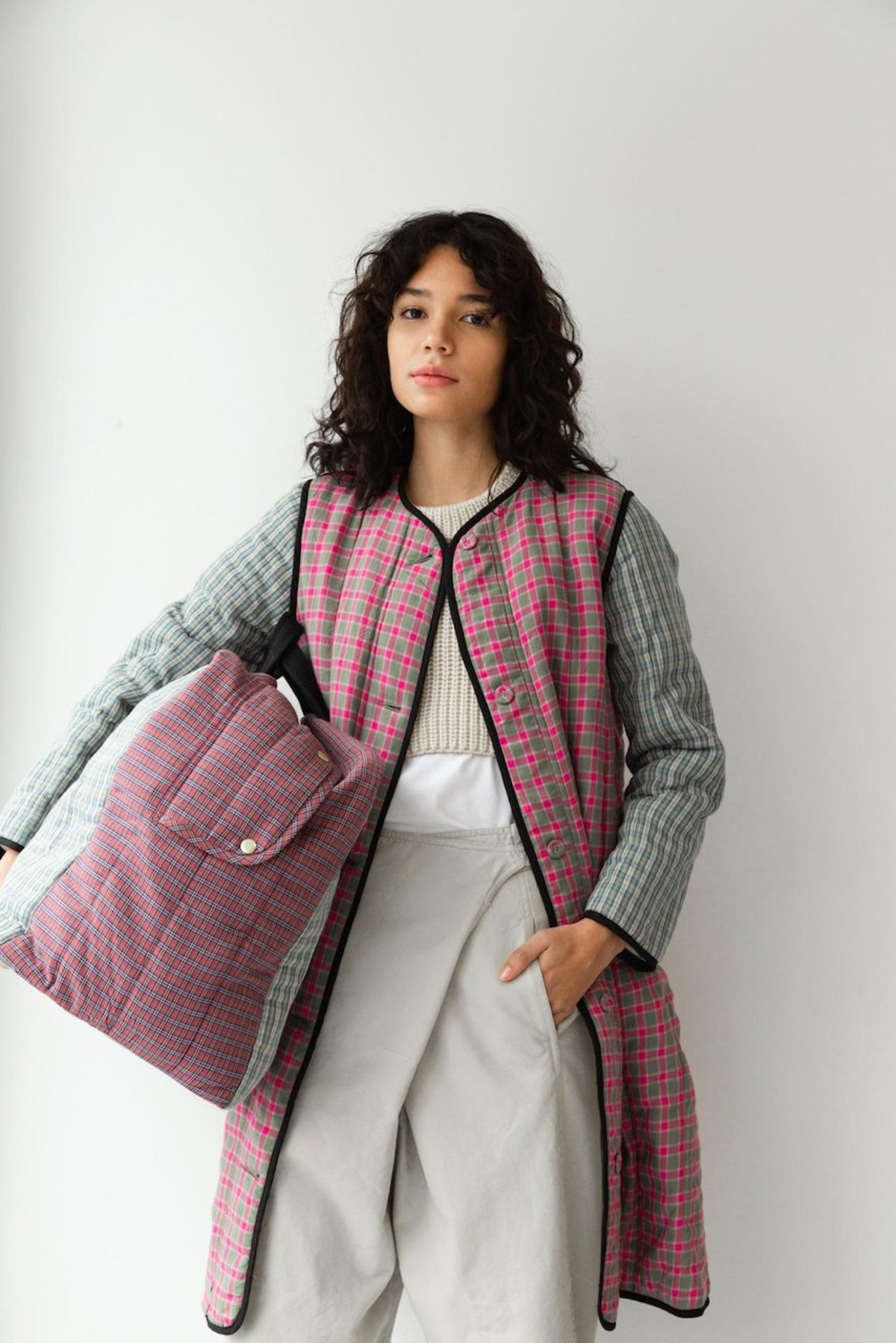 Caron Callahan Bea Coat - Quilted Plaid Combo | Garmentory