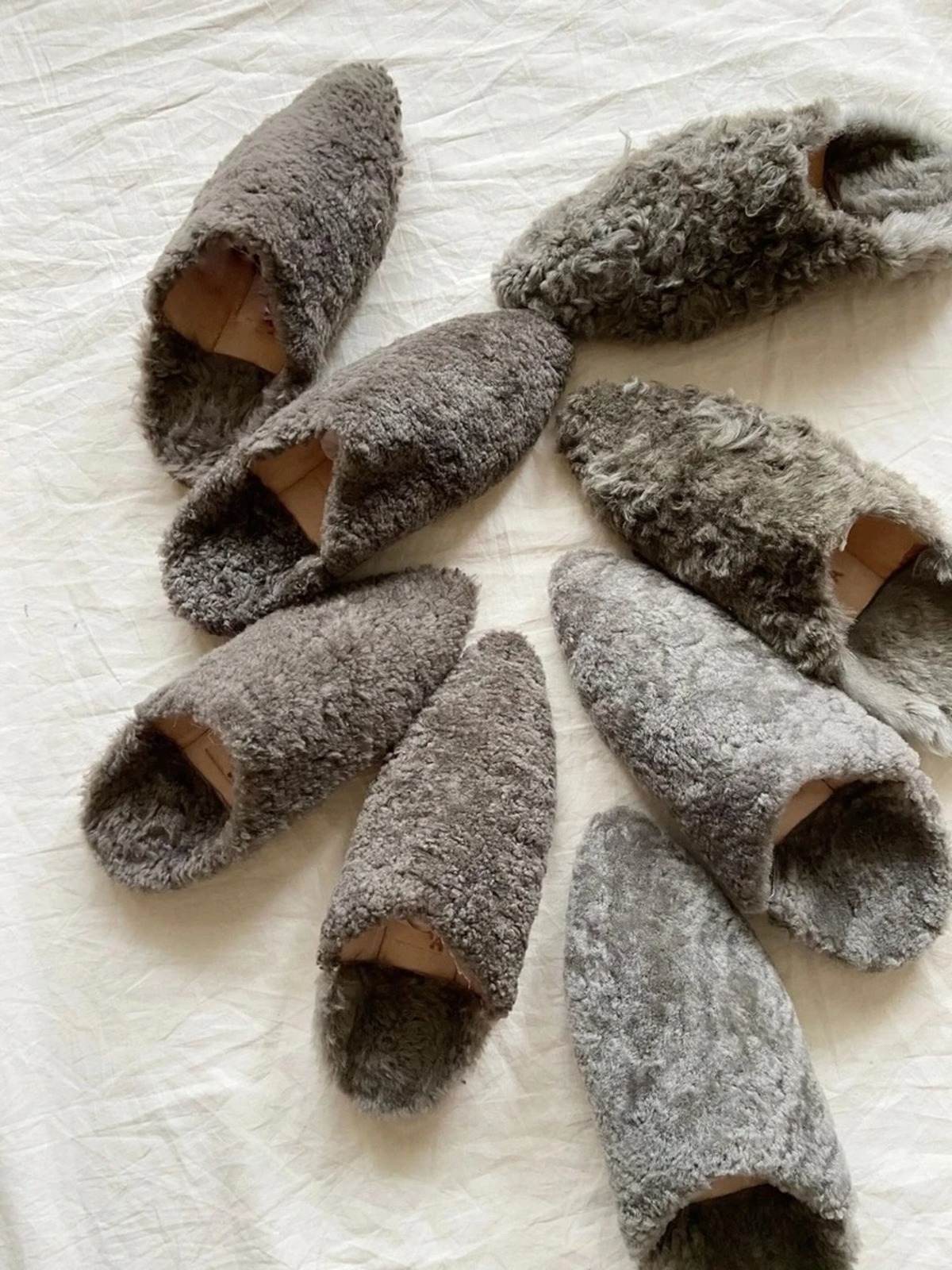 Bronze Age Dalia Slides in Grey Palette | Garmentory