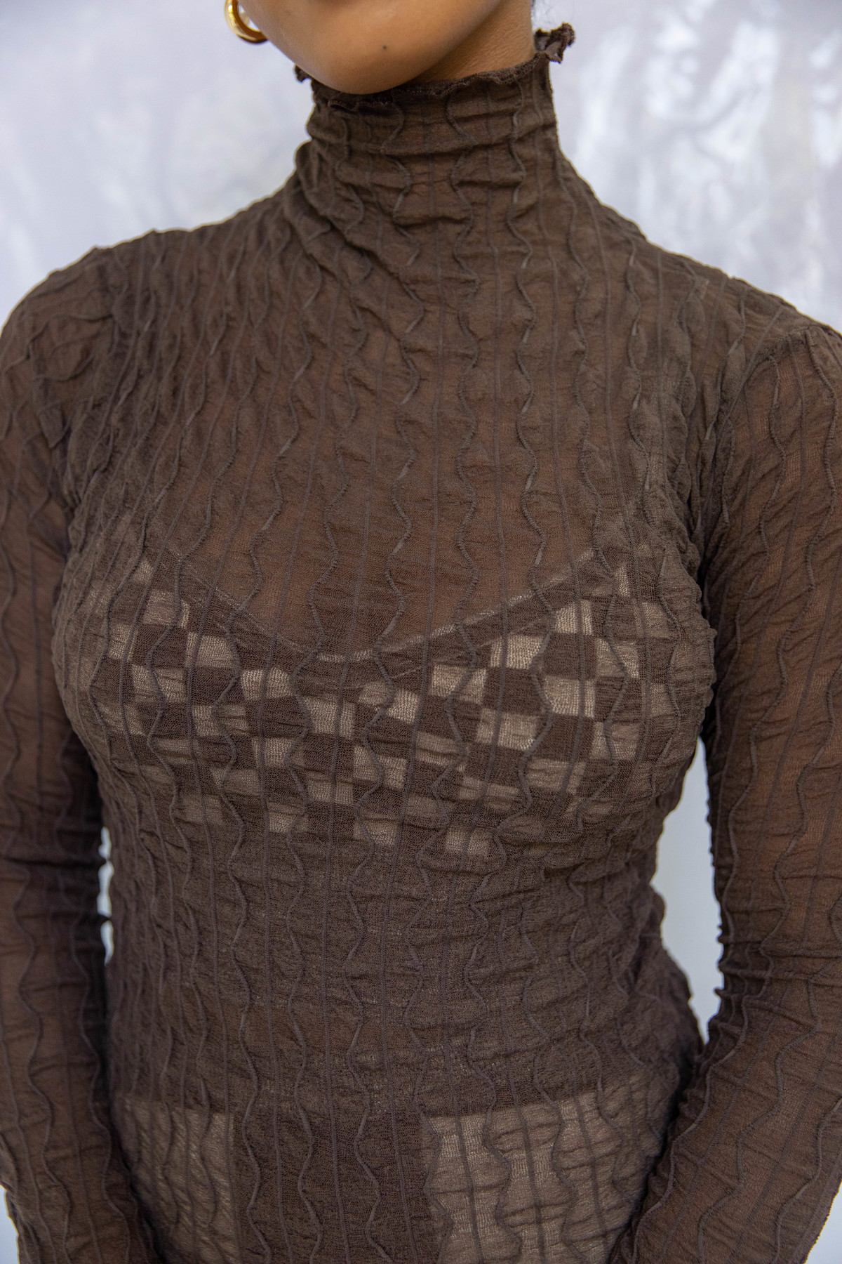 Find Me Now Ross Mesh Top - Brown | Garmentory