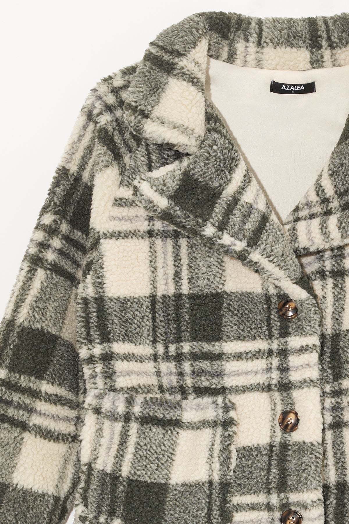 Azalea Sherpa Jacket - Plaid | Garmentory
