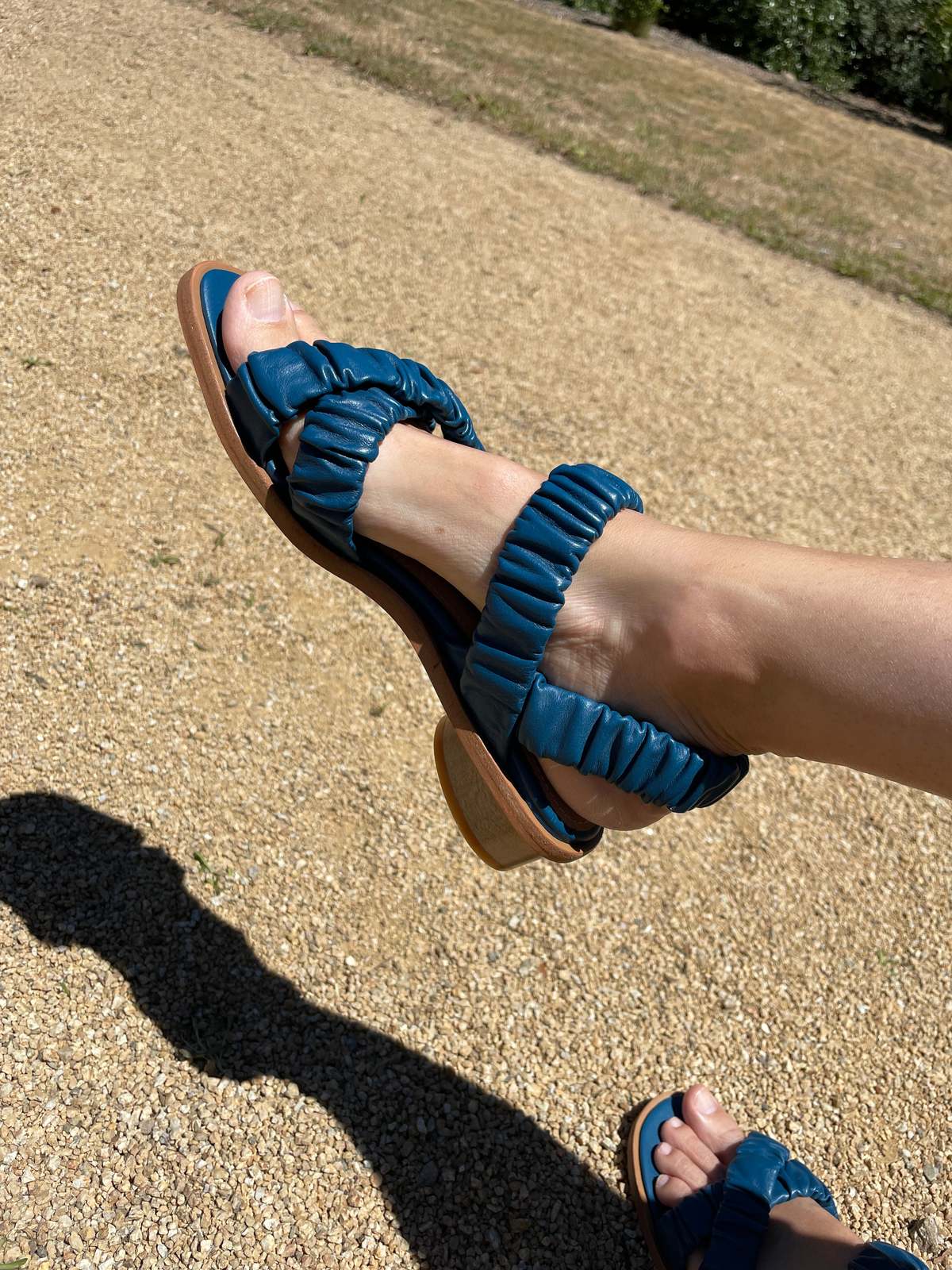 Beklina Gathered Sandal - Persian Blue | Garmentory