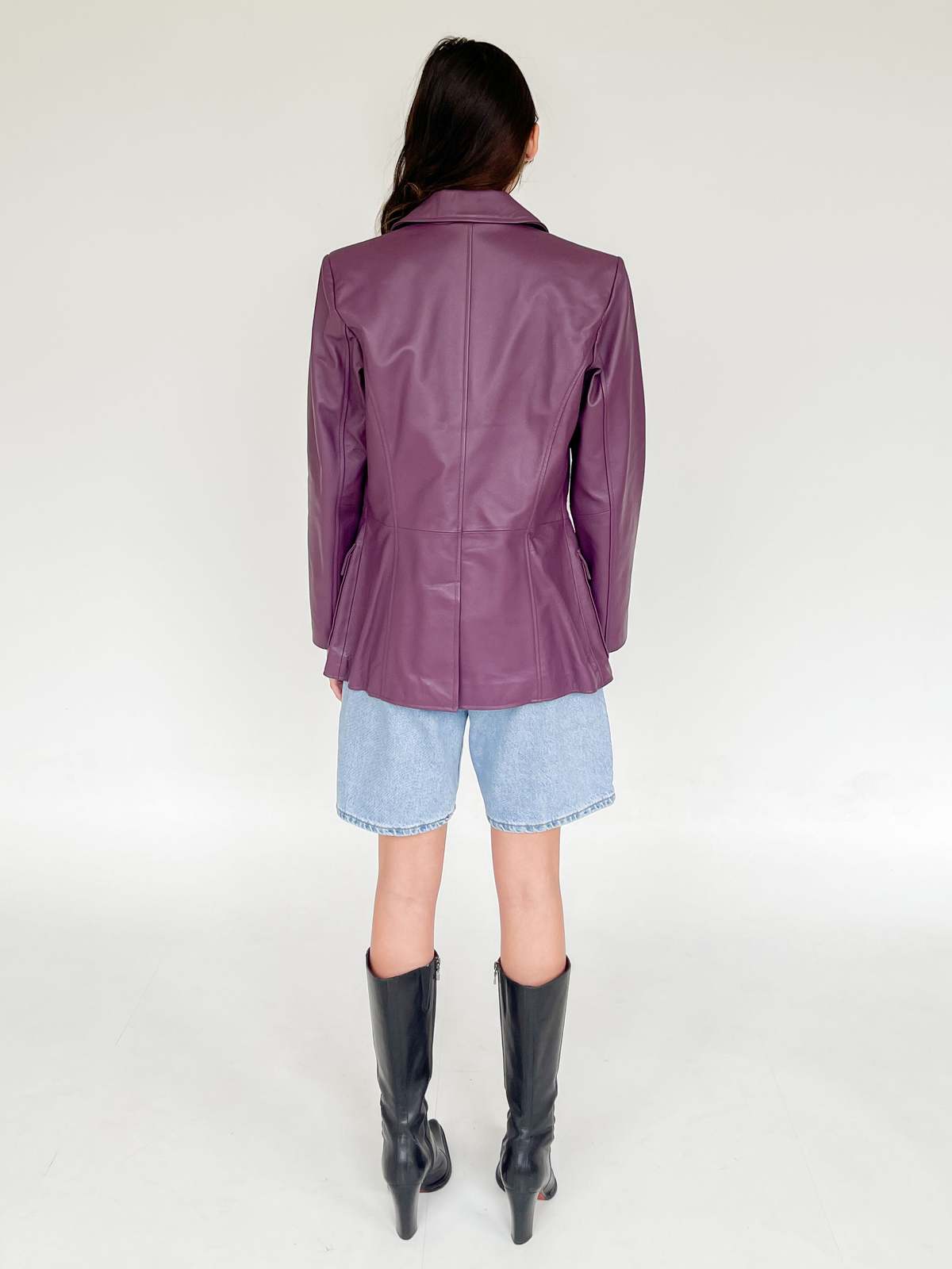 Leather Blazer - Grape | Garmentory