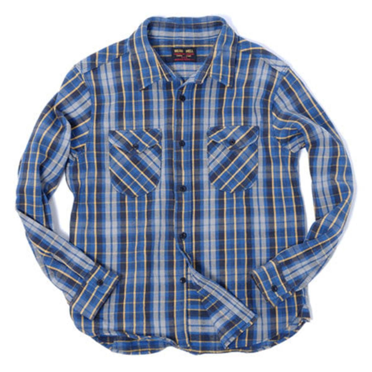 UES Heavy Flannel Shirt - A-Type Blue | Garmentory