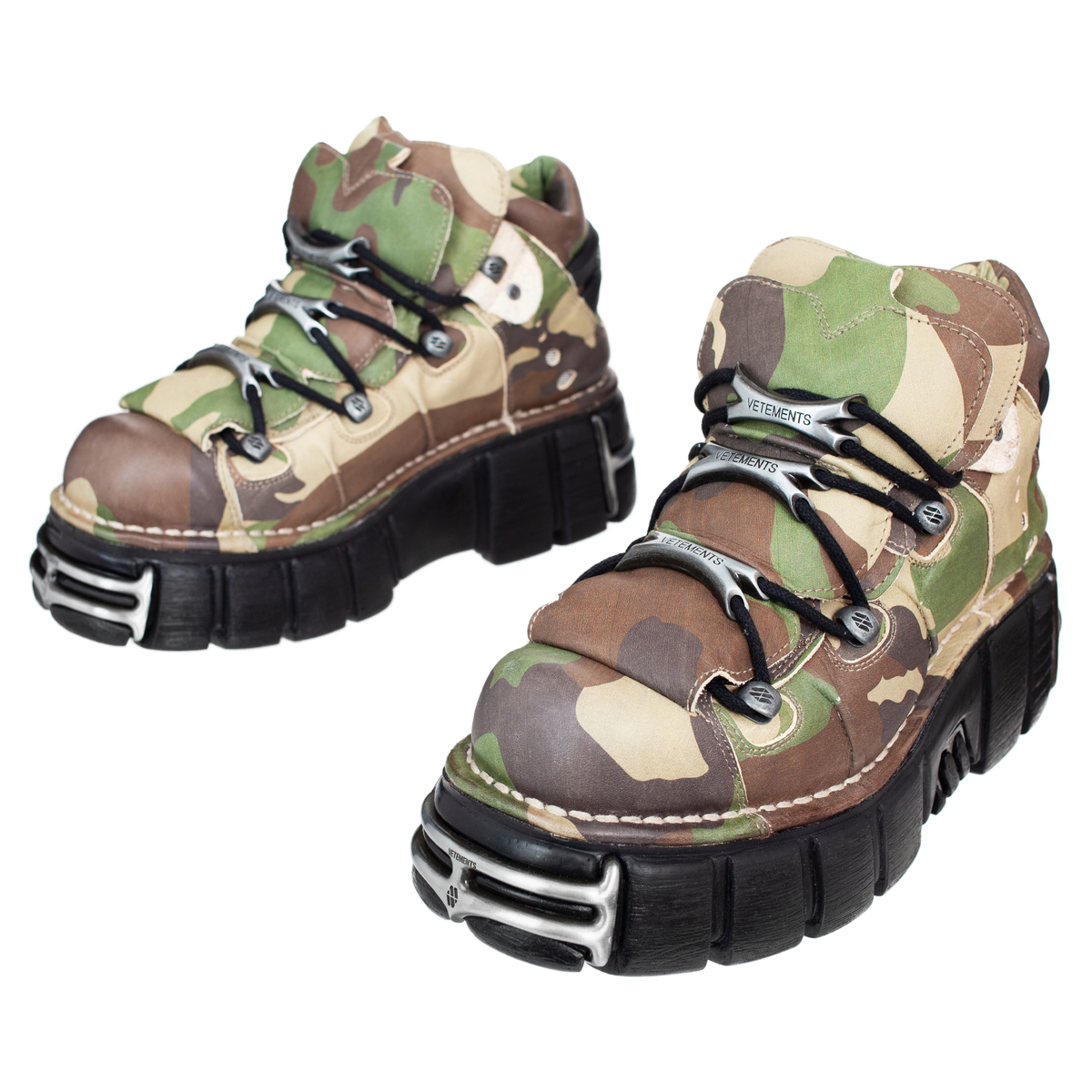 VETEMENTS x New Rock platform boots - Green | Garmentory
