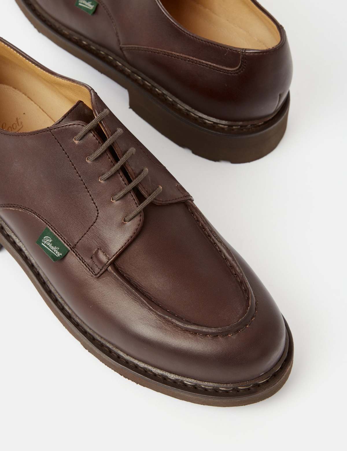 Paraboot Chambord Leather Shoes - Cafe Brown Smooth | Garmentory
