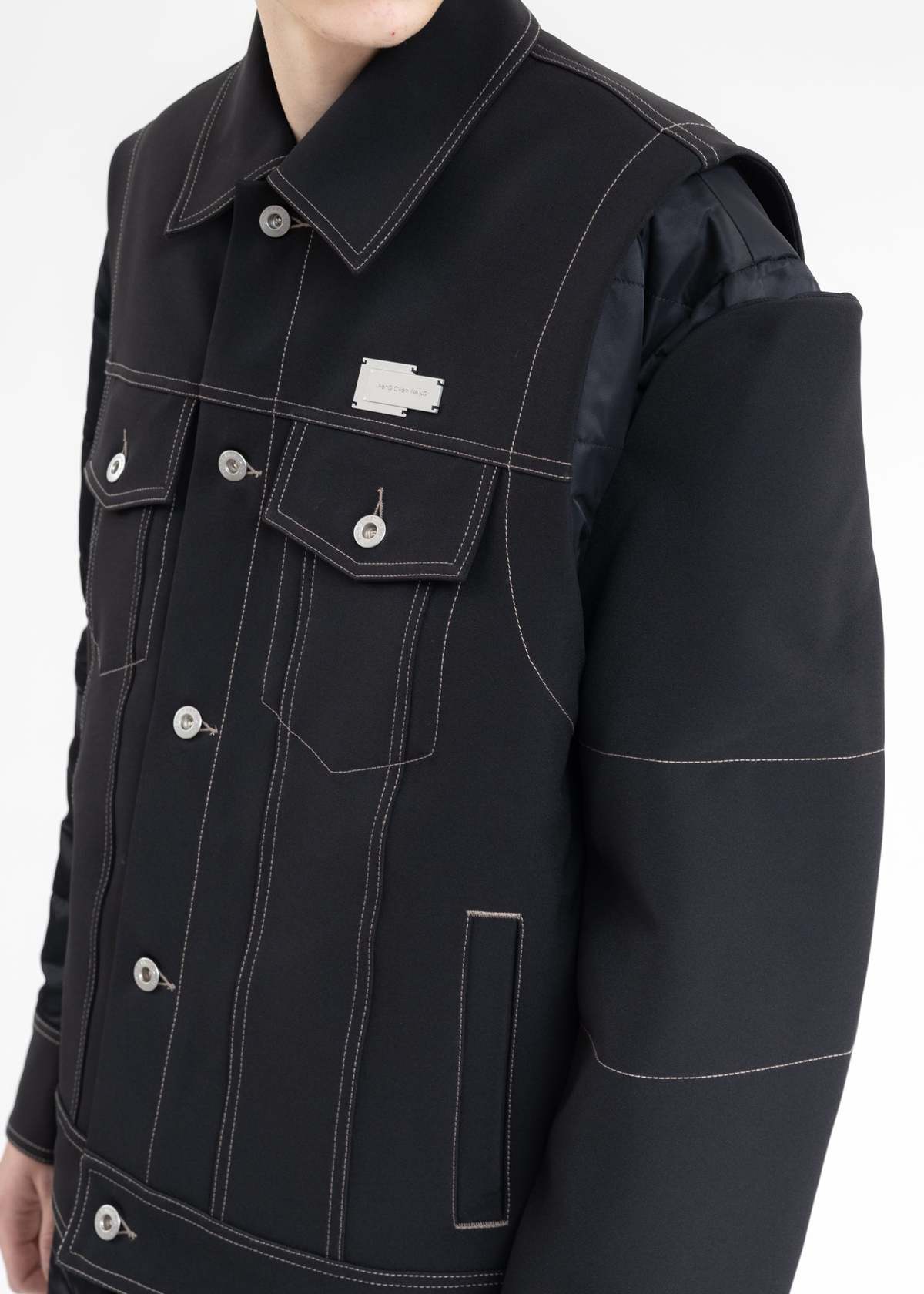 Feng Chen Wang Detachable Two-piece Jacket - Black | Garmentory