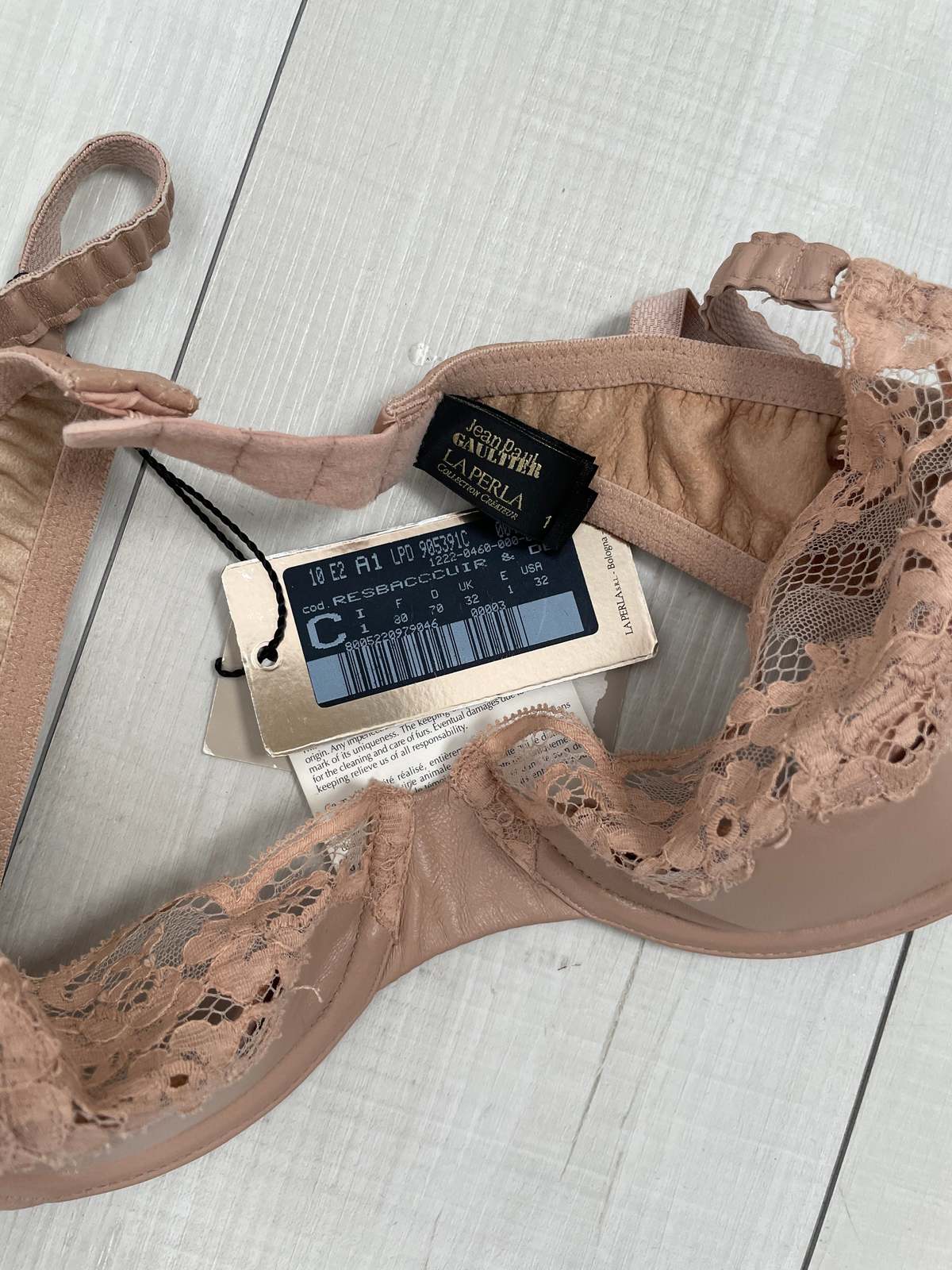 Jean Paul Gaultier x La Perla Leather & Lace Bra Deadstock with Tags ...