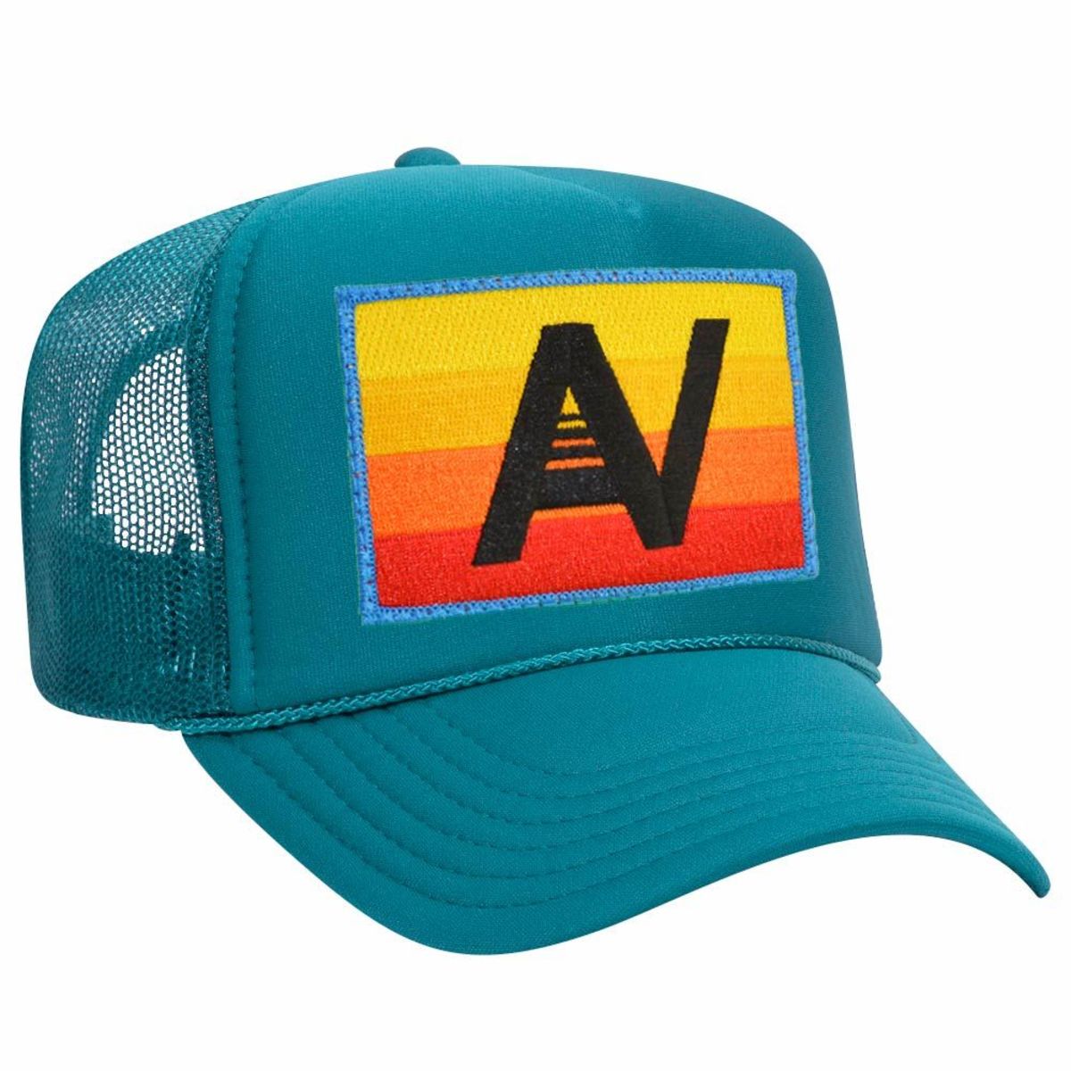 Aviator Nation Logo Rainbow Vintage Trucker Hat - Jade | Garmentory
