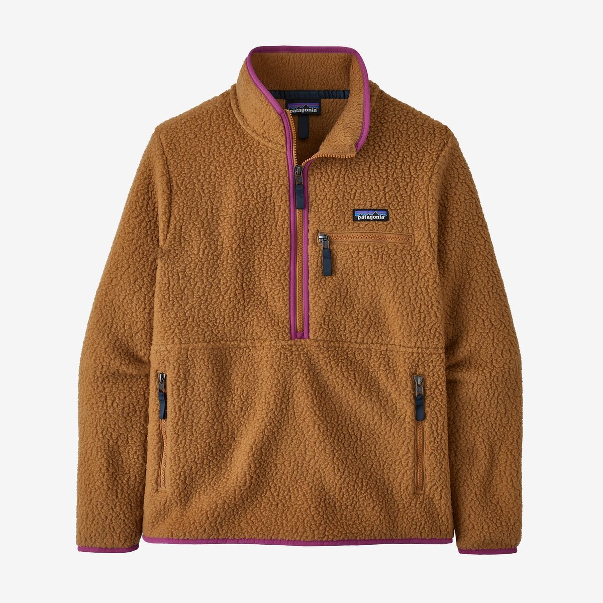 Patagonia Womens Retro Pile Fleece Marsupial - Nest Brown/Amaranth Pink | Garmentory