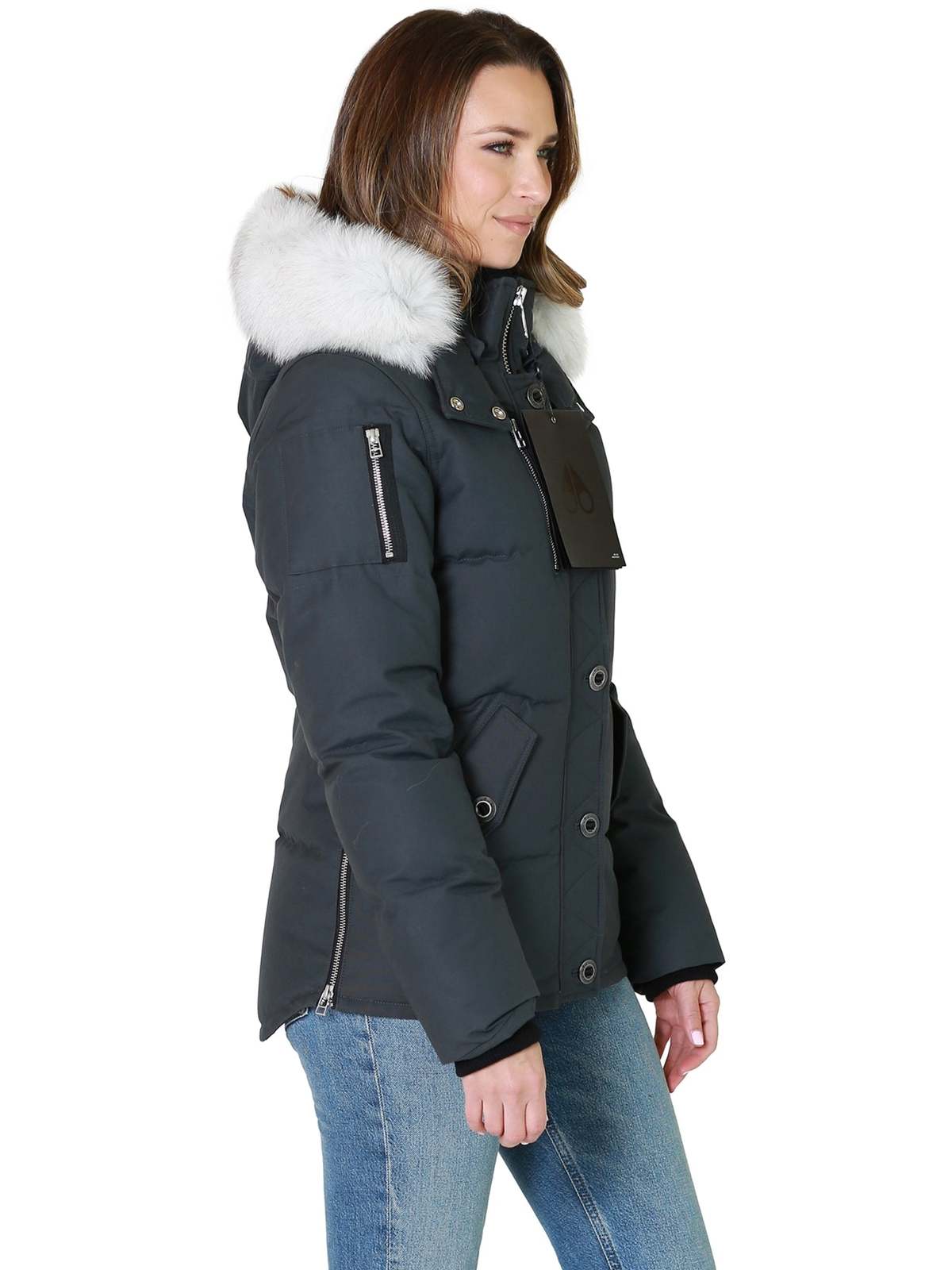 Moose Knuckles Original 3Q Jacket - Granite/Natural Fox Fur | Garmentory