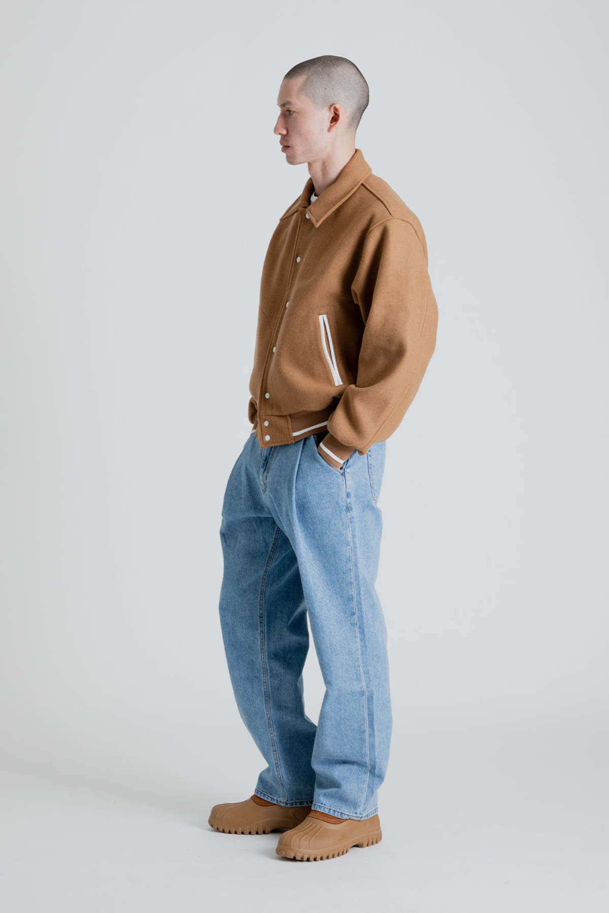 Uniform Bridge Varsity Blouson - Beige | Garmentory